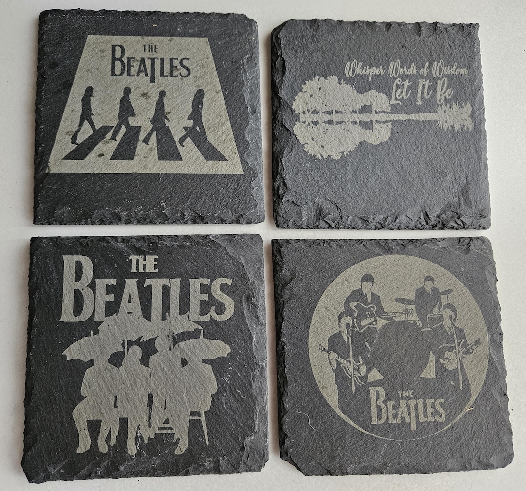 Set of 4 Beatles Slate Coasters, Pop, Rock Band, Gift - Etsy