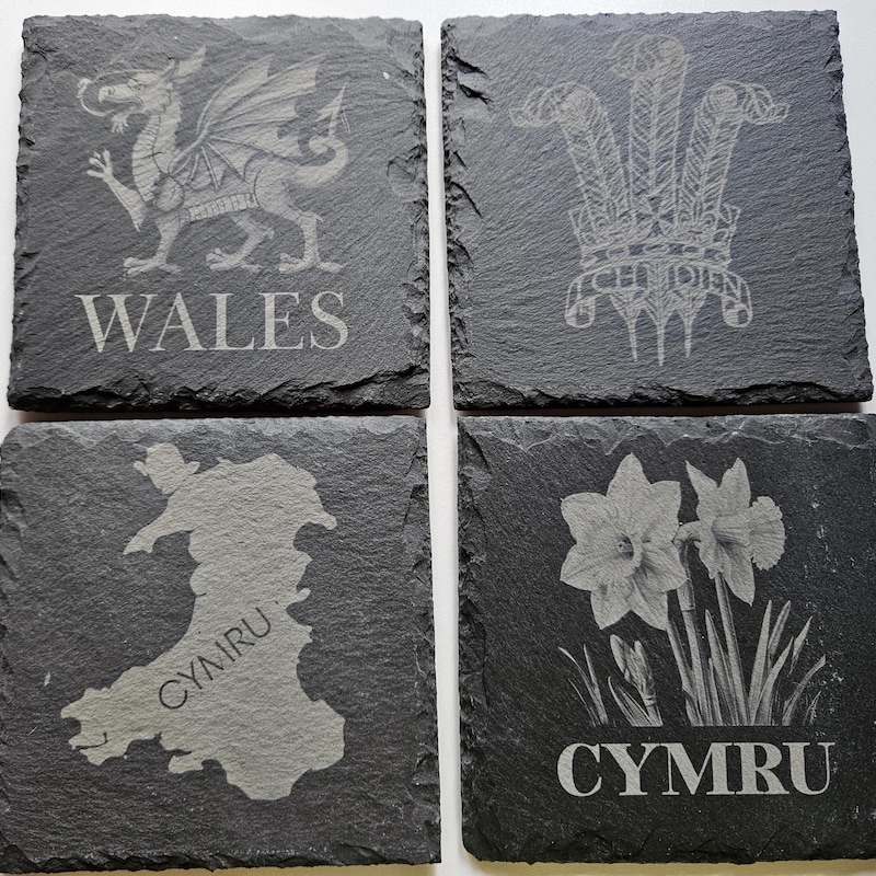 Slate Coasters Wales - Etsy UK