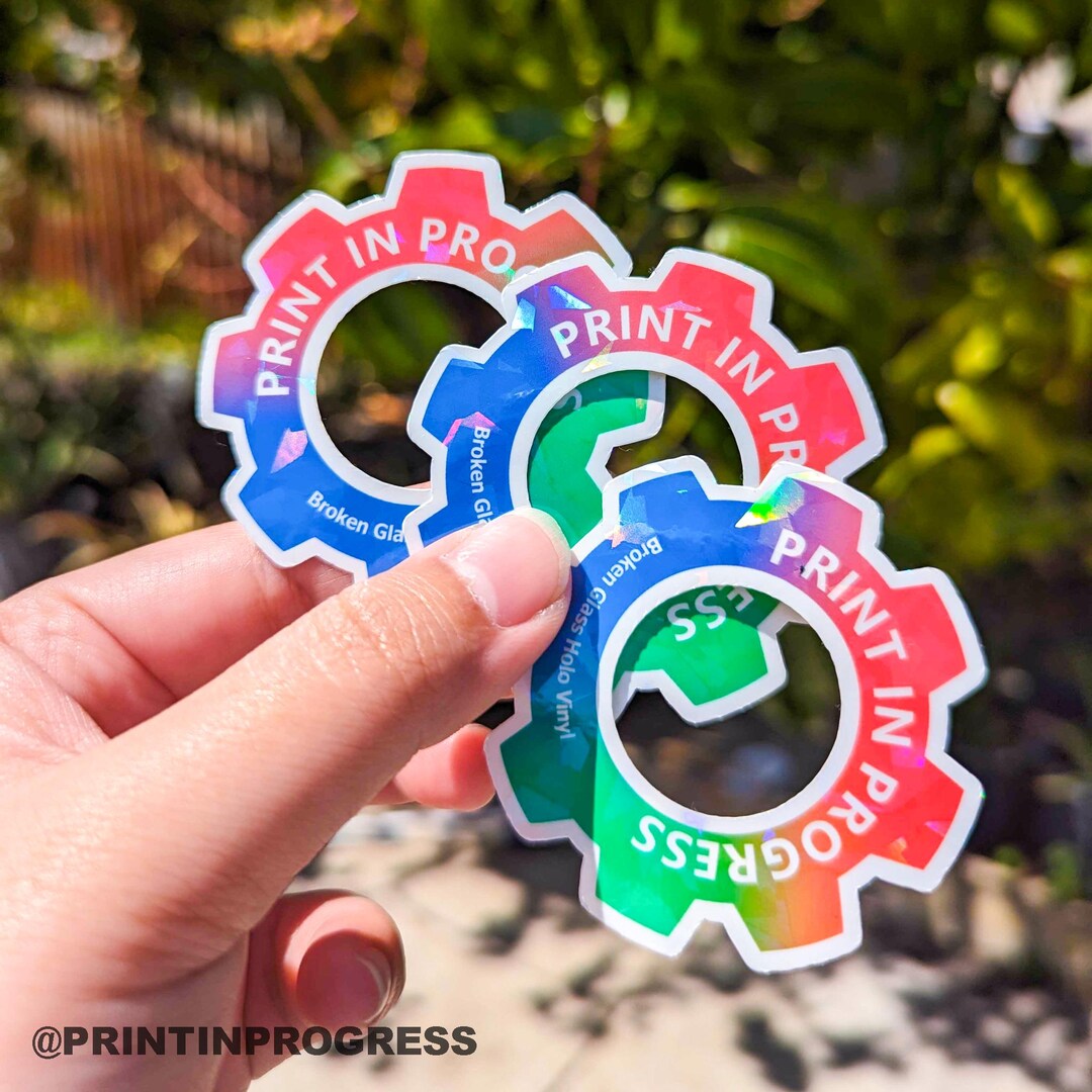 CUSTOM Shattered Glass HOLOGRAPHIC Stickers︱gloss Vinyl Die-cut ...