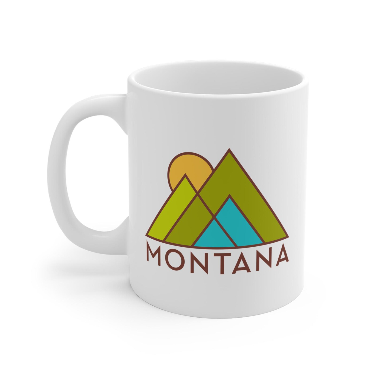 Montana Mountains Graphic Coffee Mugs 11oz Ceramic, Gift Outdoor ...