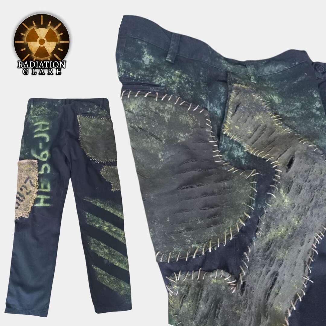 Survival's Edge: Post-apocalyptic Men's Pants With Decorative Patches ...