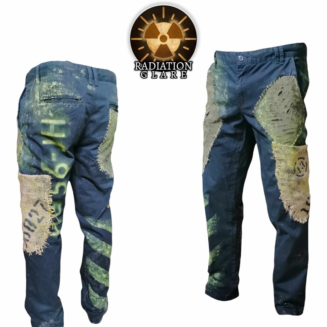Survivor's Edge: Post-apocalyptic Men's Pants With Decorative Patches ...