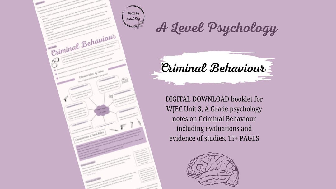 A Level Psychology Criminal Behaviour Notes - Etsy