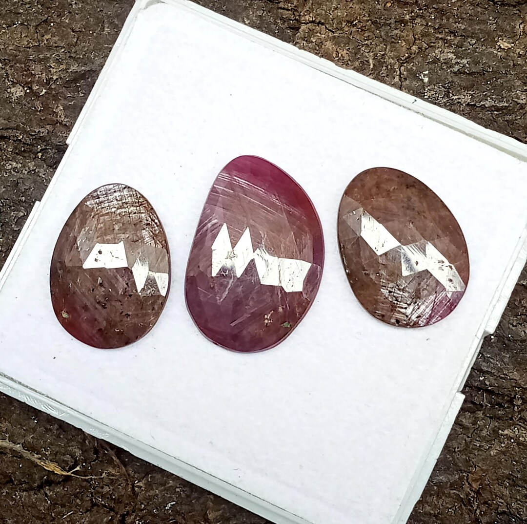 Sapphire, 100% Natural Star Silky Sapphire, Rose Cut Free Forms, Flat ...