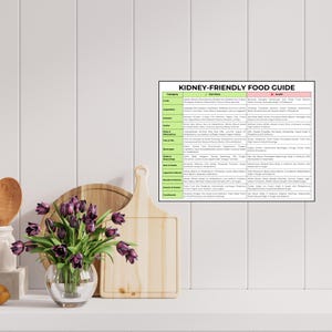 Kidney-friendly Food Guide: Renal Diet Chart (PDF Download) - Etsy
