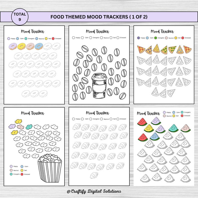 Bullet Journal Mood Tracker Set – 32 Unique Designs (PDF Download ...