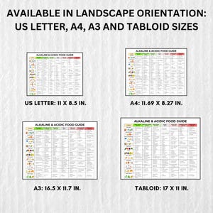 Alkaline Acidic Food Chart: GERD Acid Reflux Guide (digital Download ...