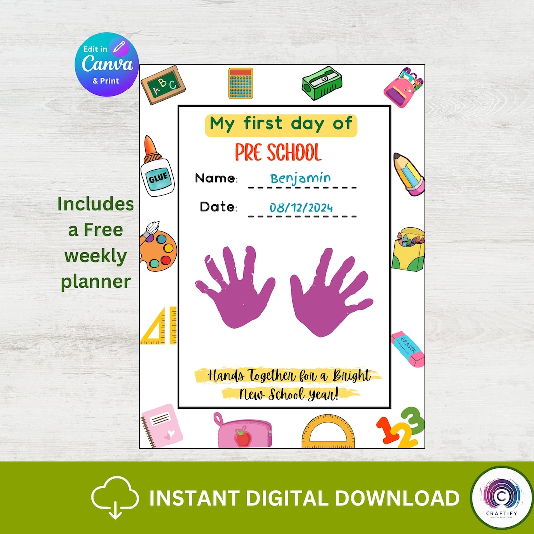 Editable Back to School Sign First Day of School Printable Instant ...