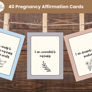 Pregnancy Affirmation Cards: 40 Printable Motivational Cards (digital ...