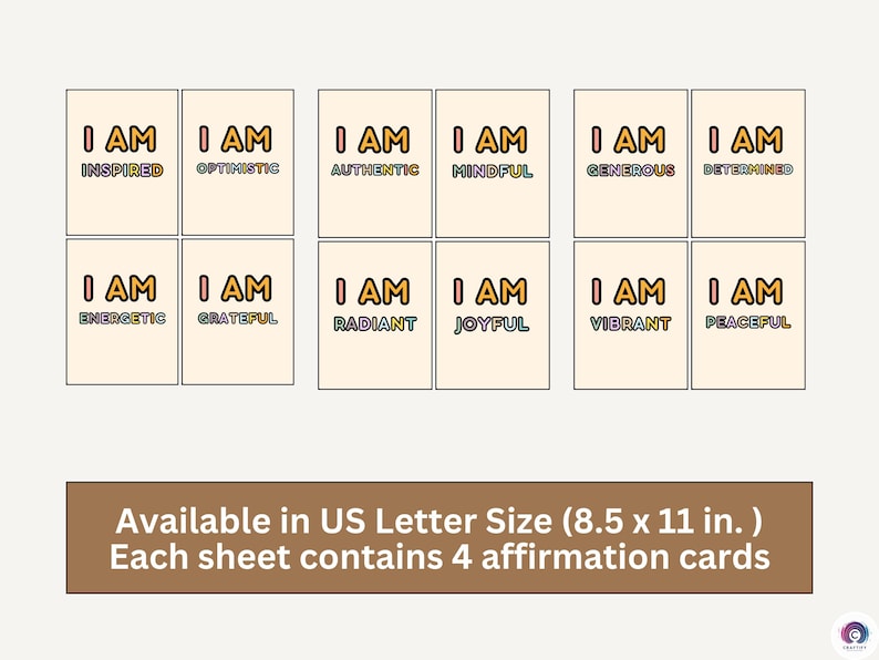 Positive Affirmation Cards for Kids - Instant Digital Download ...