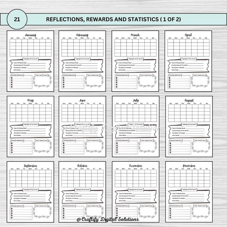 2026 - 2027 Reading Journal: Book Tracker, Reading Log, Challenges (PDF ...