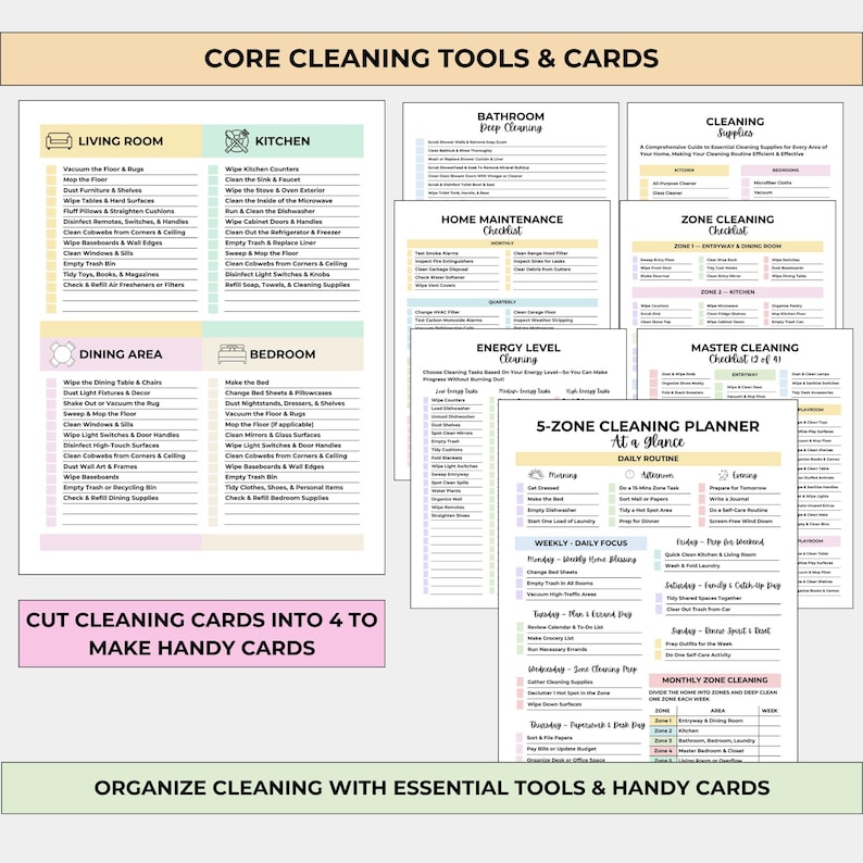 Ultimate Cleaning Planner Bundle: 5-zone Schedules, Decluttering (printable PDF, 100+ Pages) - Etsy
