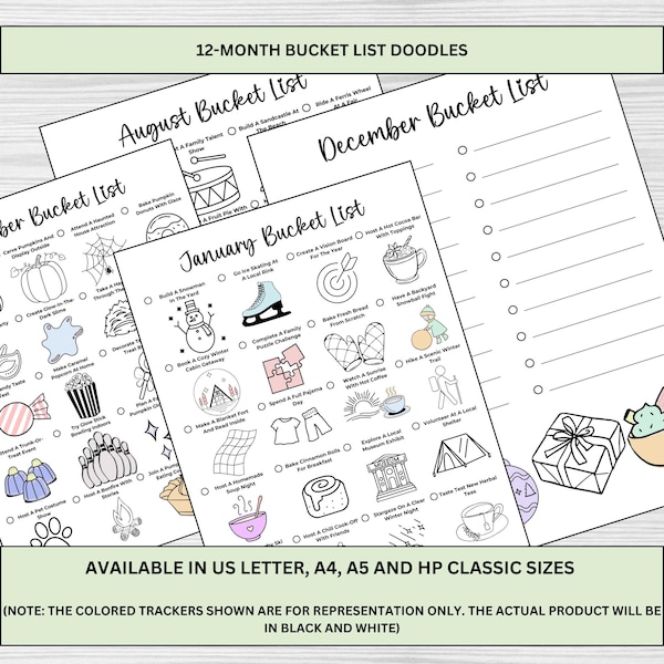 2026 Bucket List Calendars - Etsy