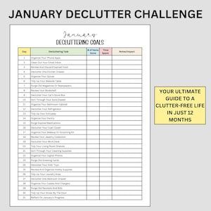 12-month Declutter Challenge: Customizable Canva Template (printable ...