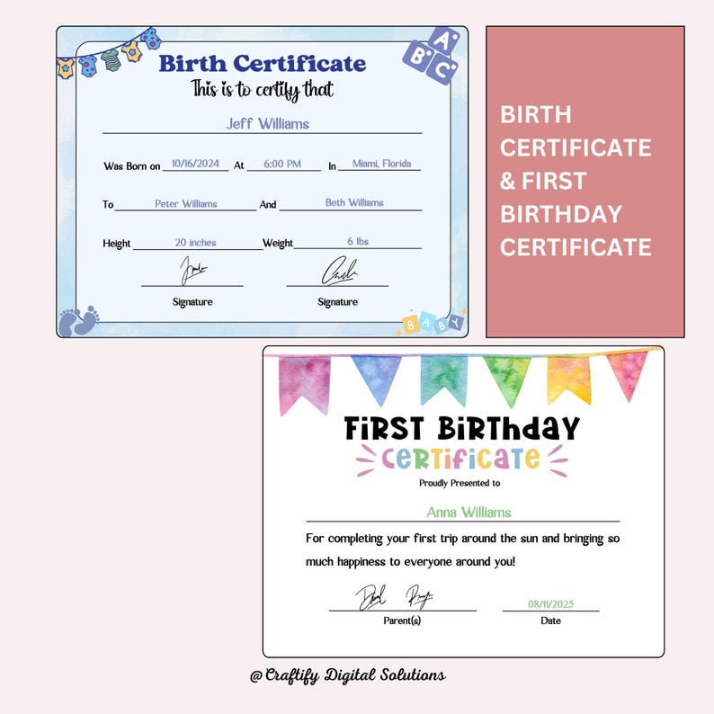 Baby Milestone Certificates: First Year Keepsake (digital Download) - Etsy