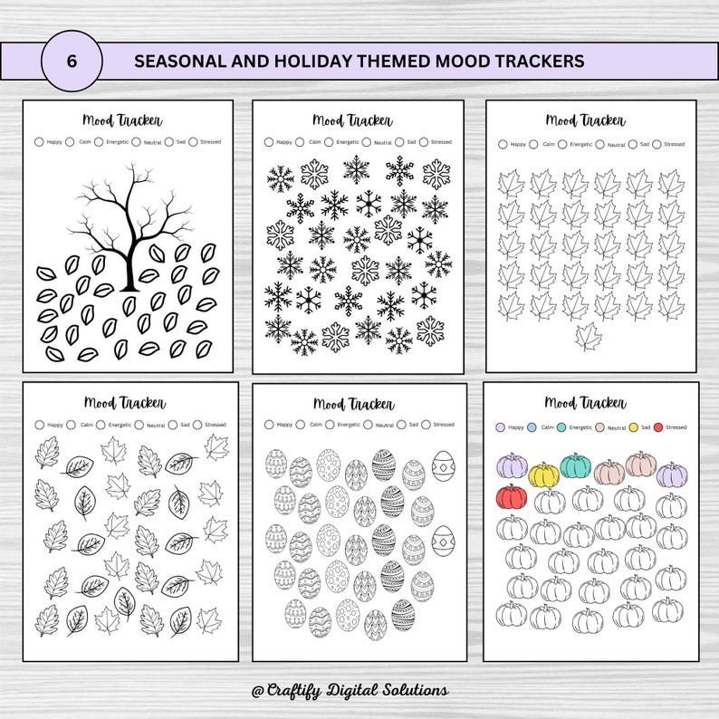 Bullet Journal Mood Tracker Set – 32 Unique Designs (PDF Download ...