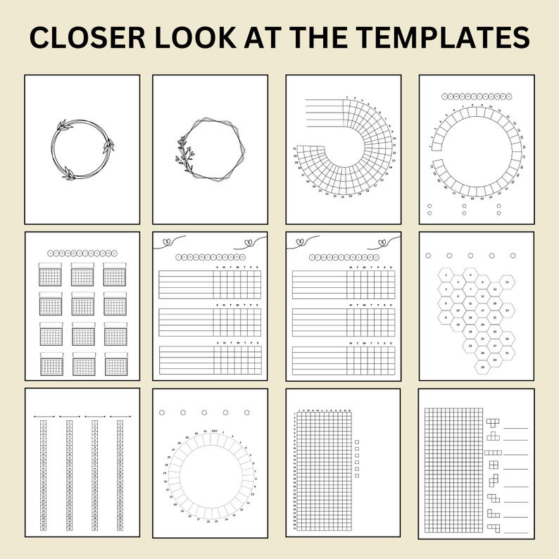 Minimalist Journal Template Pack: 45+ Blank Planner Pages (digital ...