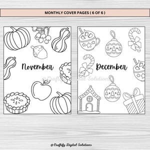 Bullet Journal Cover Pages | Monthly, Undated Designs (digital Download ...