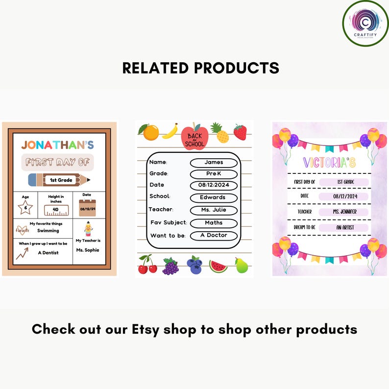 Editable Back to School Sign First Day of School Printable Instant ...