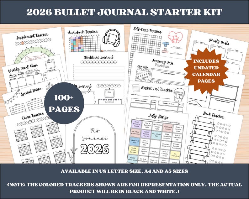 2026 Bullet Journal Starter Kit - Premade Bullet Journal for Beginners ...
