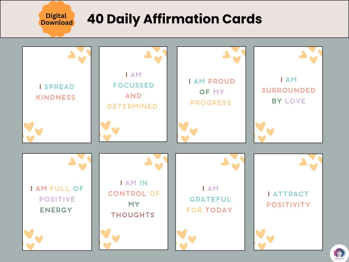 Digital Download |daily Affirmation Cards | Positive | Inspiring ...