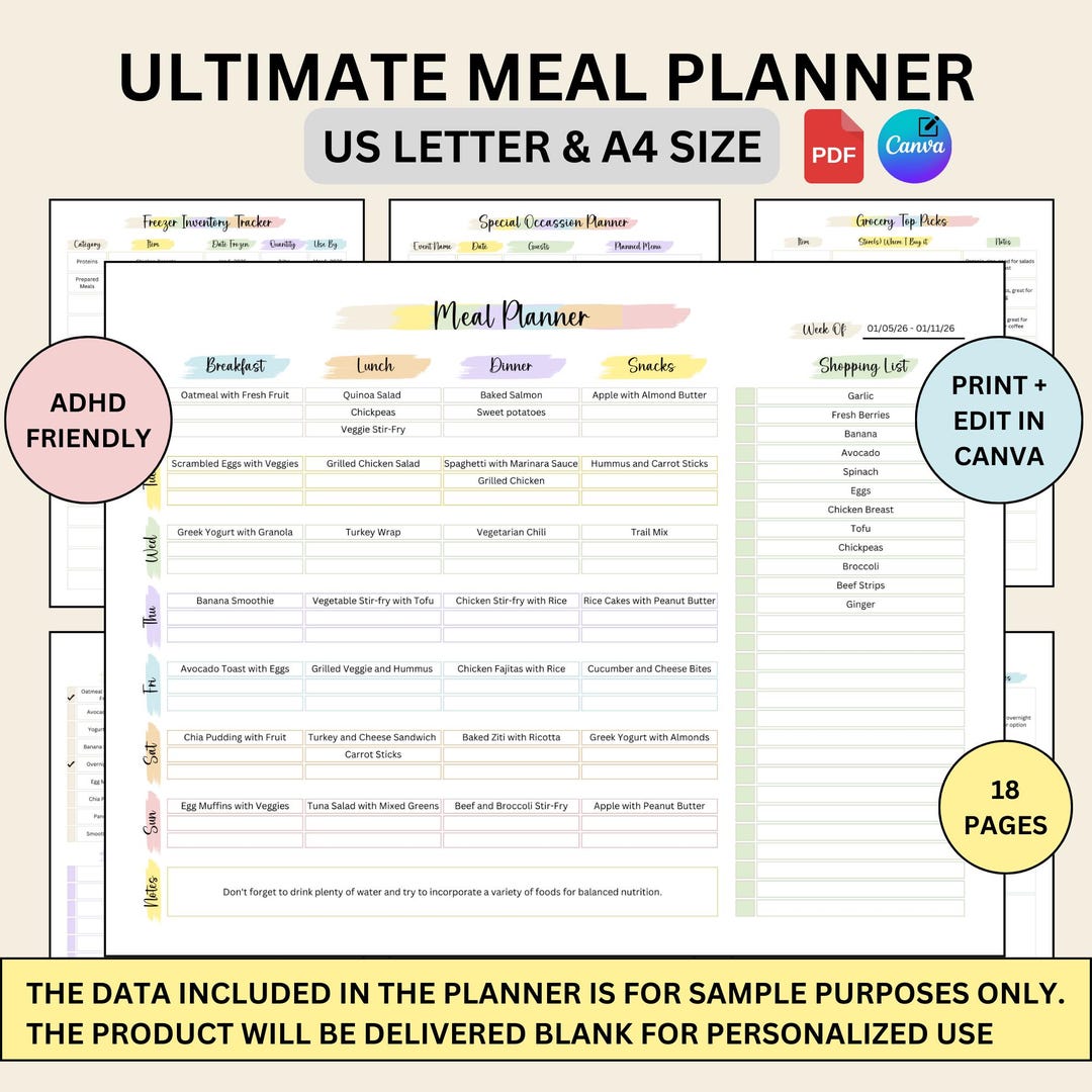 Ultimate Meal Planner Bundle - Meal Planning, Grocery List, Budget ...