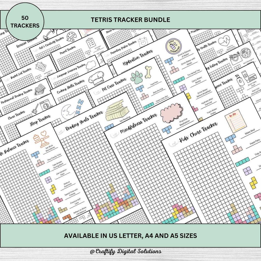 Ultimate Tetris Tracker Bundle: 2025 Bullet Journal Templates for ...