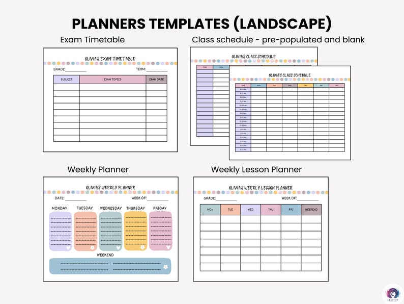 Personalized Kids School Planner for Students and Parents to Organize ...