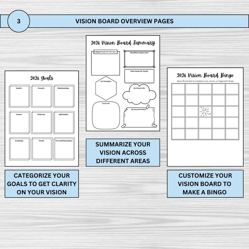 2026 Vision Board Bundle: Printable and Digital Goal Planner (PDF) - Etsy
