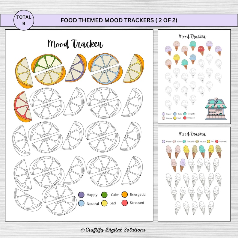 Bullet Journal Mood Tracker Set – 32 Unique Designs (PDF Download) - Etsy