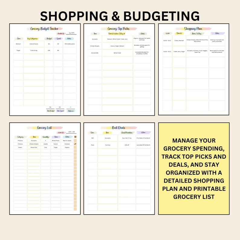 Ultimate Meal Planner Bundle - Meal Planning, Grocery List, Budget Tracker, Recipes, Health ...
