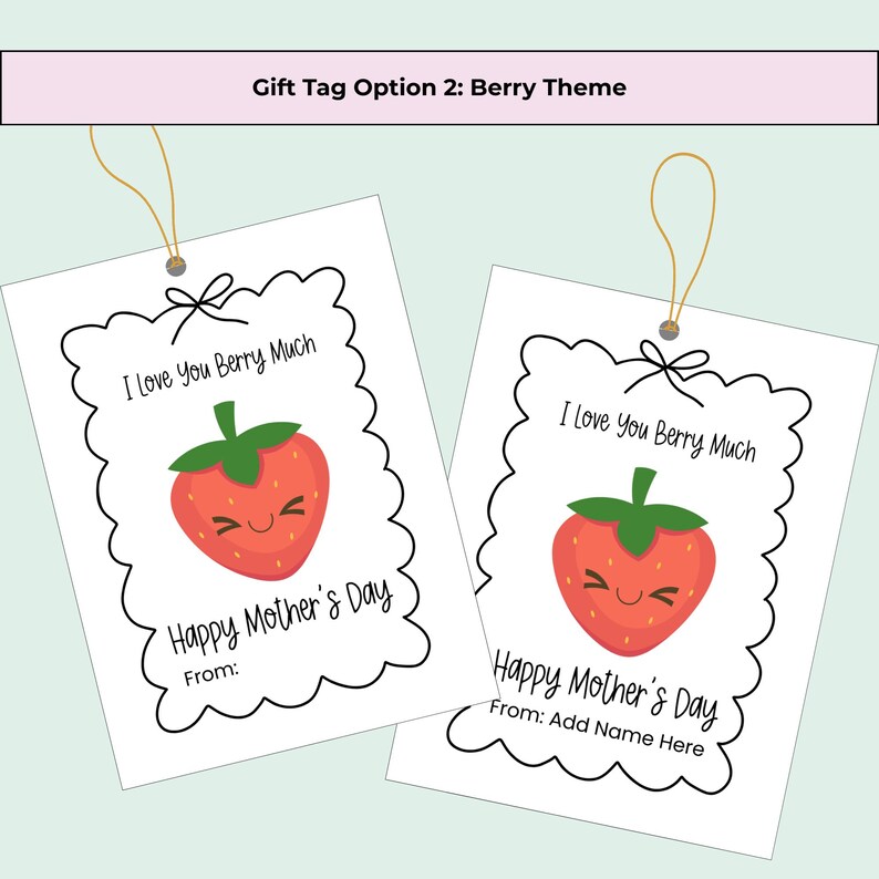 Funny Food Pun Mother's Day Gift Tags | Printable, Editable (PDF) - Etsy