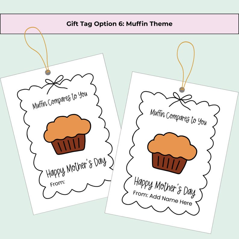 Funny Food Pun Mother's Day Gift Tags | Printable, Editable (PDF) - Etsy