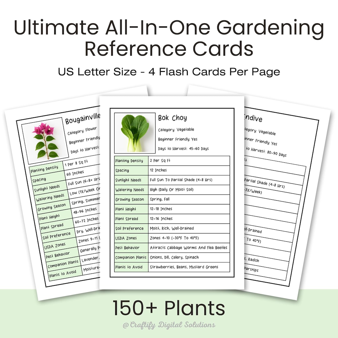 Gardening Flashcards: 150+ Plant Guide Cards - Companion Planting (PDF ...