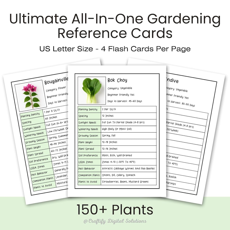 Gardening Flashcards: 150+ Plant Guide Cards - Companion Planting (PDF ...