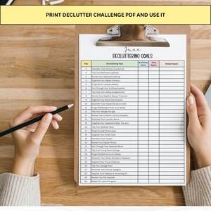 12-month Declutter Challenge + Customizable Template | Editable in ...