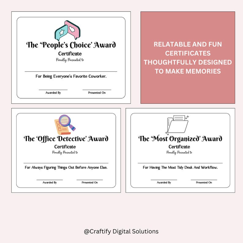 Funny Employee Award Certificates: Editable Office Awards (canva ...