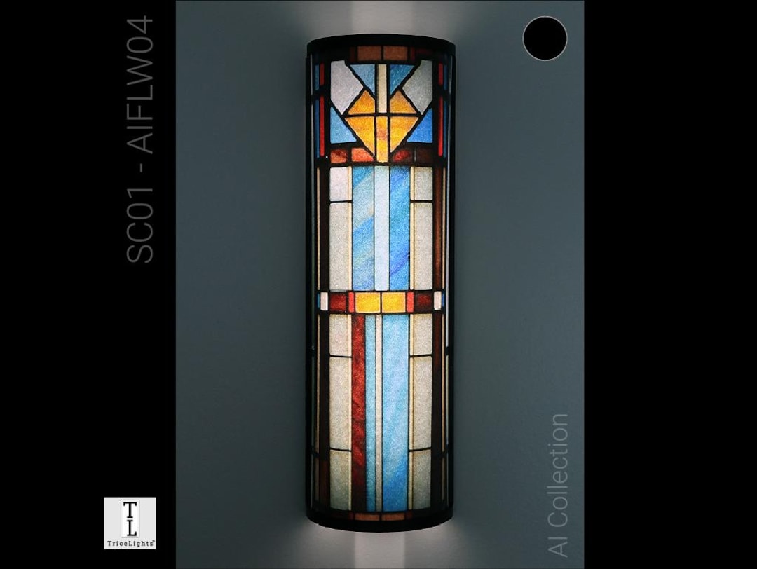 AI Stained Glass Rechargeable Wall Sconce SC01 AIFLW04 - Etsy