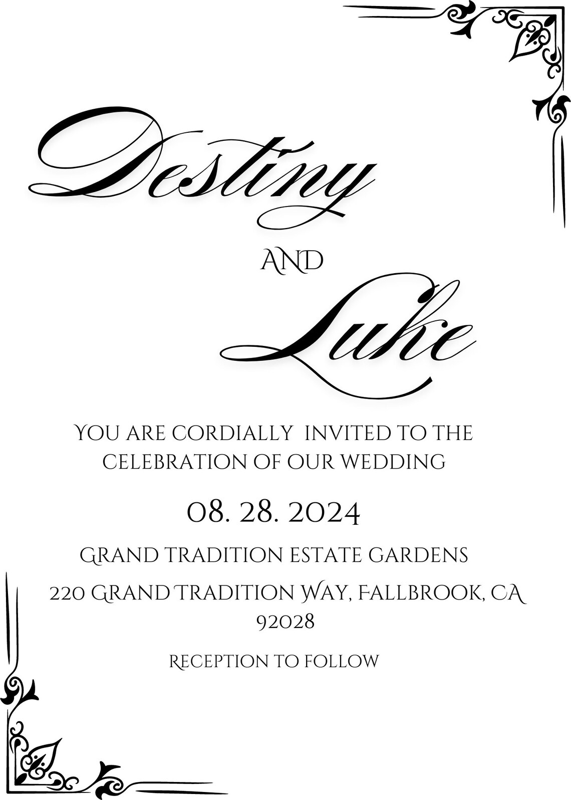 Intimate Wedding Invitation Template, Modern Intimate Ceremony Invite ...