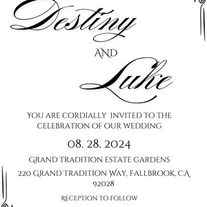 Intimate Wedding Invitation Template, Modern Intimate Ceremony Invite ...