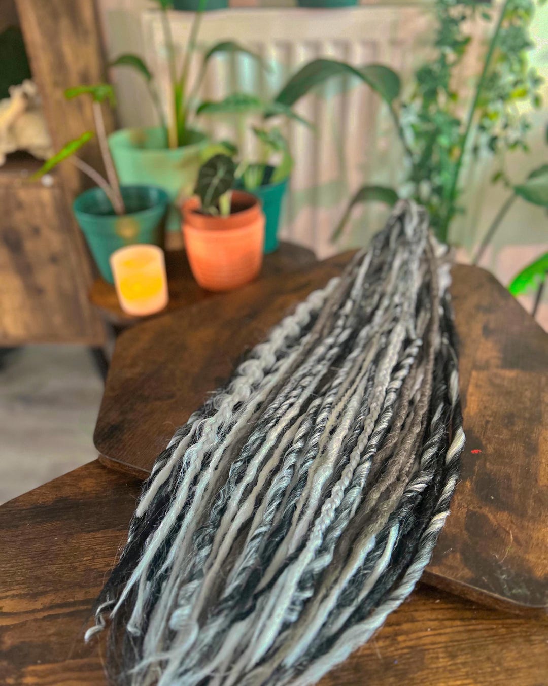 Dreadlock Wave Extensions - Salt & Pepper - Etsy