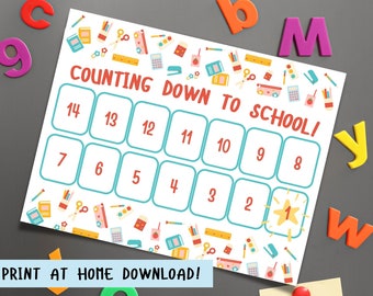 First Day of School Printable Countdown Printable, Back to School ...