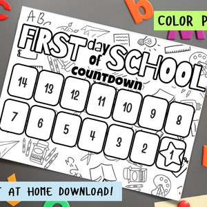 First Day of School Printable Countdown Printable, Back to School ...