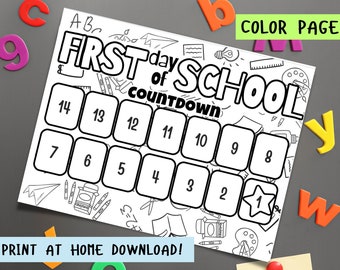 First Day of School Countdown Printable, Back to School Countdown, Time ...