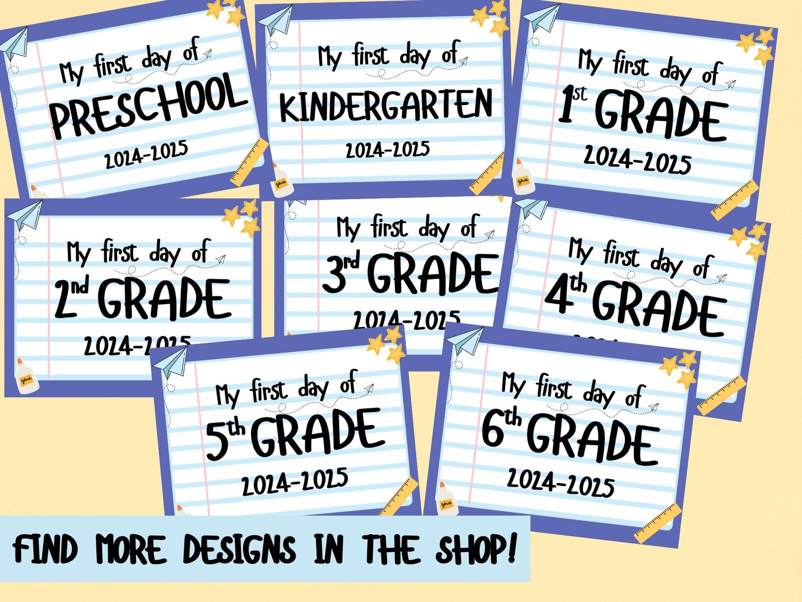 First Day of School Printable Sign, First Day of First Grade Printable ...