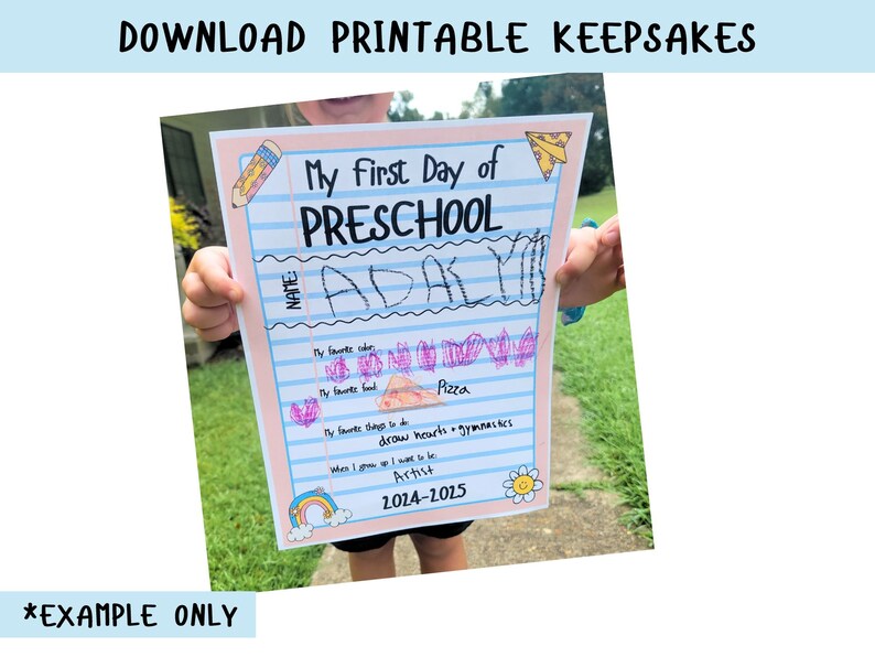 First Day of School Sign Printable, First Day of Kindergarten Printable ...
