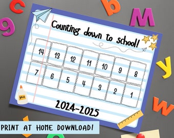 First Day of School Printable Countdown Printable, Back to School ...