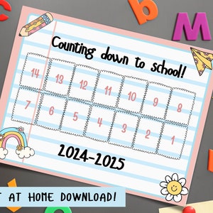 First Day of School Countdown Printable, Back to School Countdown, Time ...