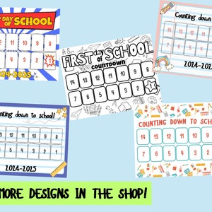 First Day of School Printable Countdown Printable, Back to School ...
