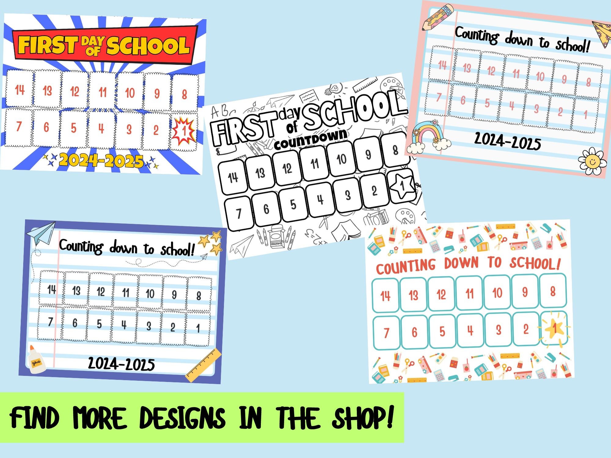 First Day of School Printable Countdown Printable, Back to School ...